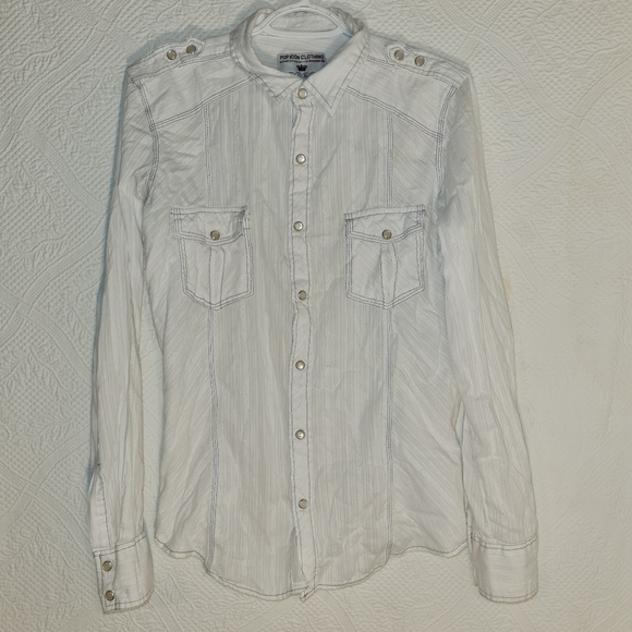 POP ICON CLOTHING | Shirts | 64 Pop Icon Clothing Button Down White ...